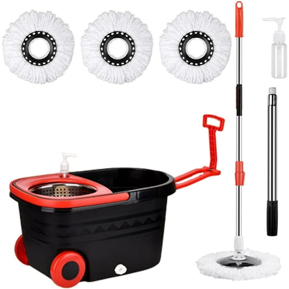 Mop Bucket Set with Wringer, Swivel Stainless Steel Mop Bucket with ...