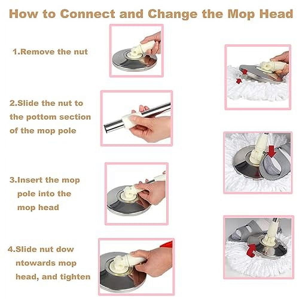 Mop Bucket Set with Wringer, Swivel Stainless Steel Mop Bucket with ...