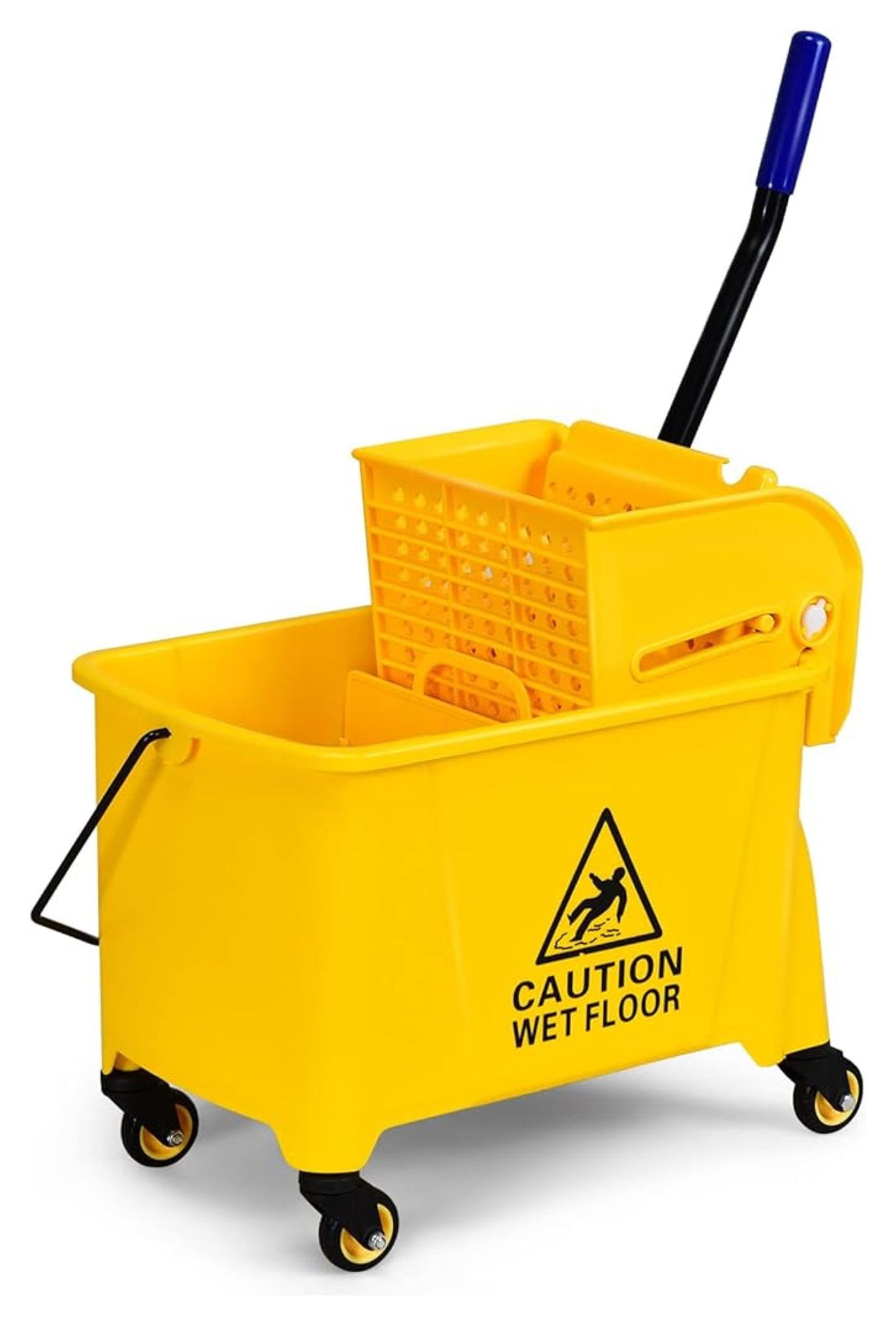 Mop and Bucket Set with Wringer On Wheels, 21 Quart Capacity Portable ...