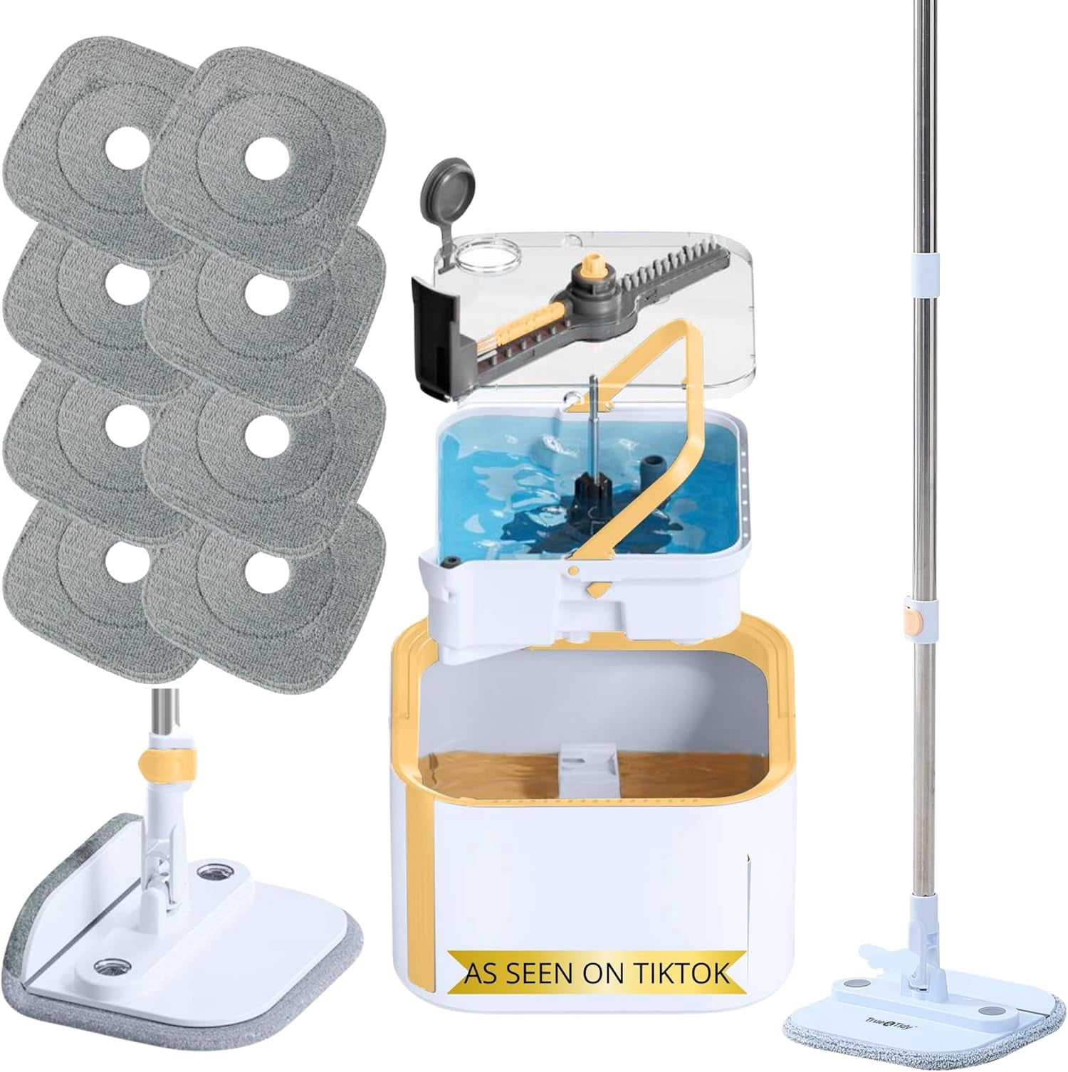 Mop and Bucket System PRO with Removable Water Tank Duo Bucket Spin Mop ...