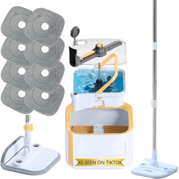 Mop and Bucket System PRO with Removable Water Tank Duo Bucket Spin Mop ...
