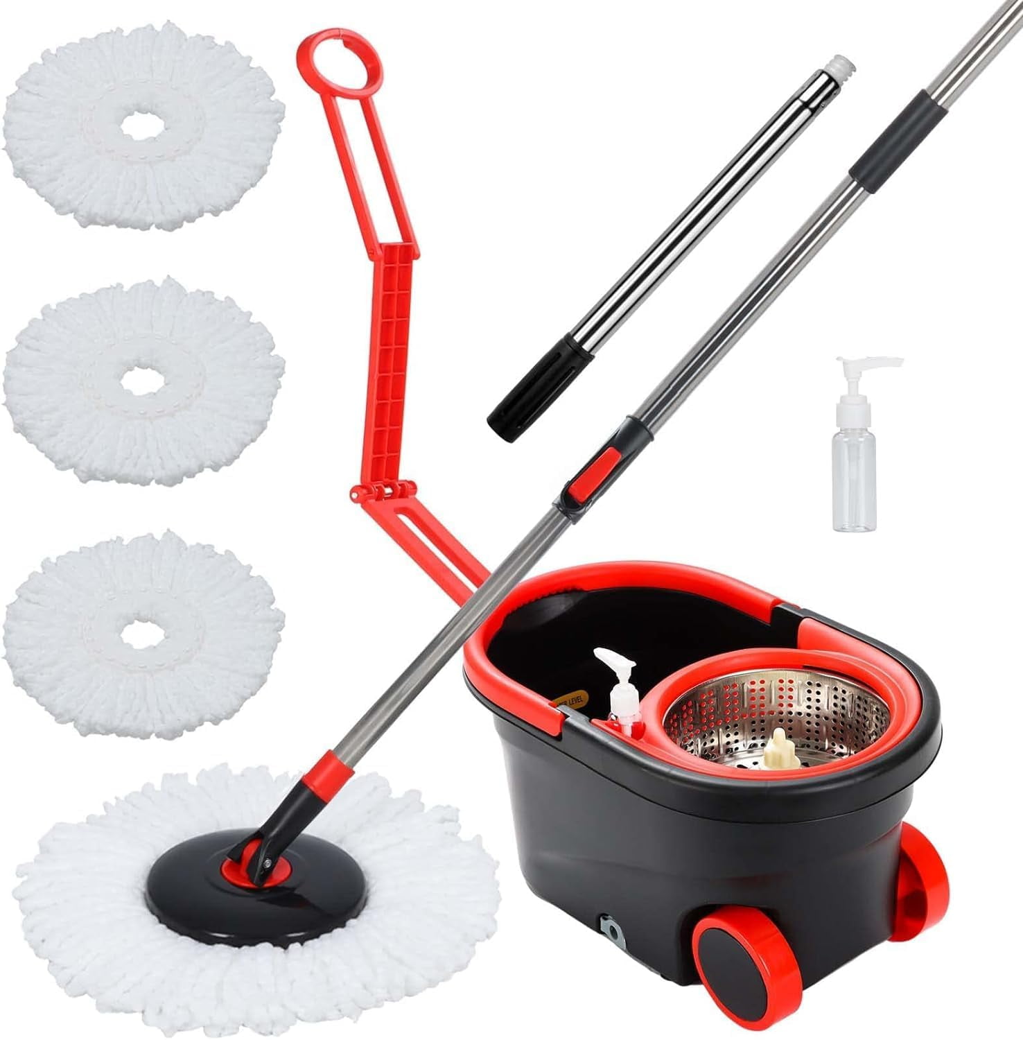 Mop and Bucket with Wringer Set, 360° Mop Bucket Floor Cleaning System ...