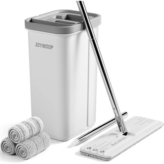 Mop and Bucket with Wringer Set, Hands Free Flat Floor Mop and Bucket ...