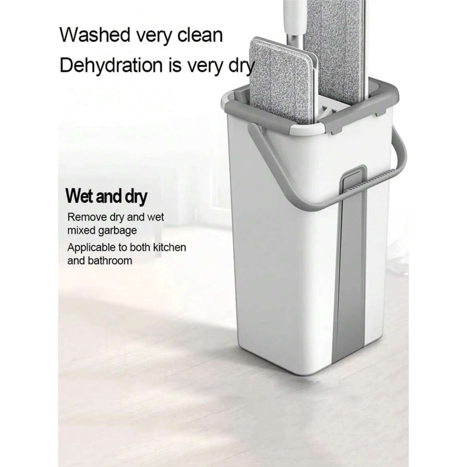 Mop and Bucket with Wringer Set, Hands Free Flat Mop&Bucket System ...