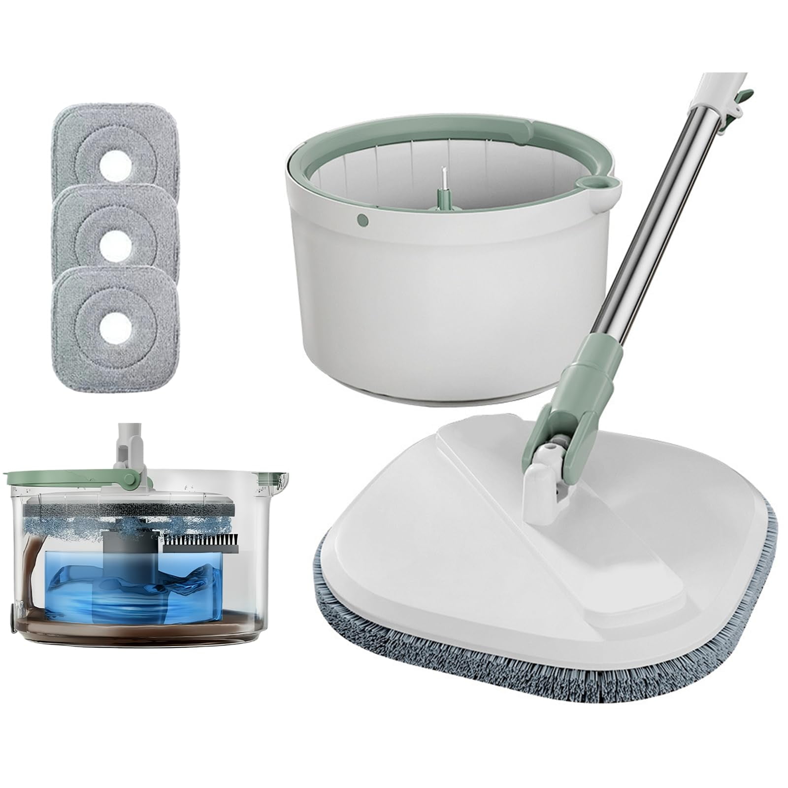 Mop and Bucket with Wringer Set for Home, 360º Spin Mop and Bucket,Mop ...