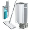 Hands-Free White Flat Squeeze Mop and Bucket Set with Wringer, Long ...