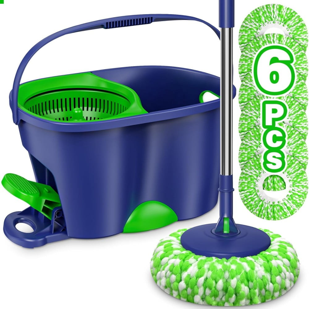 Mop and Bucket with Wringer Set for Home: Spin Mop for Floor Cleaning ...