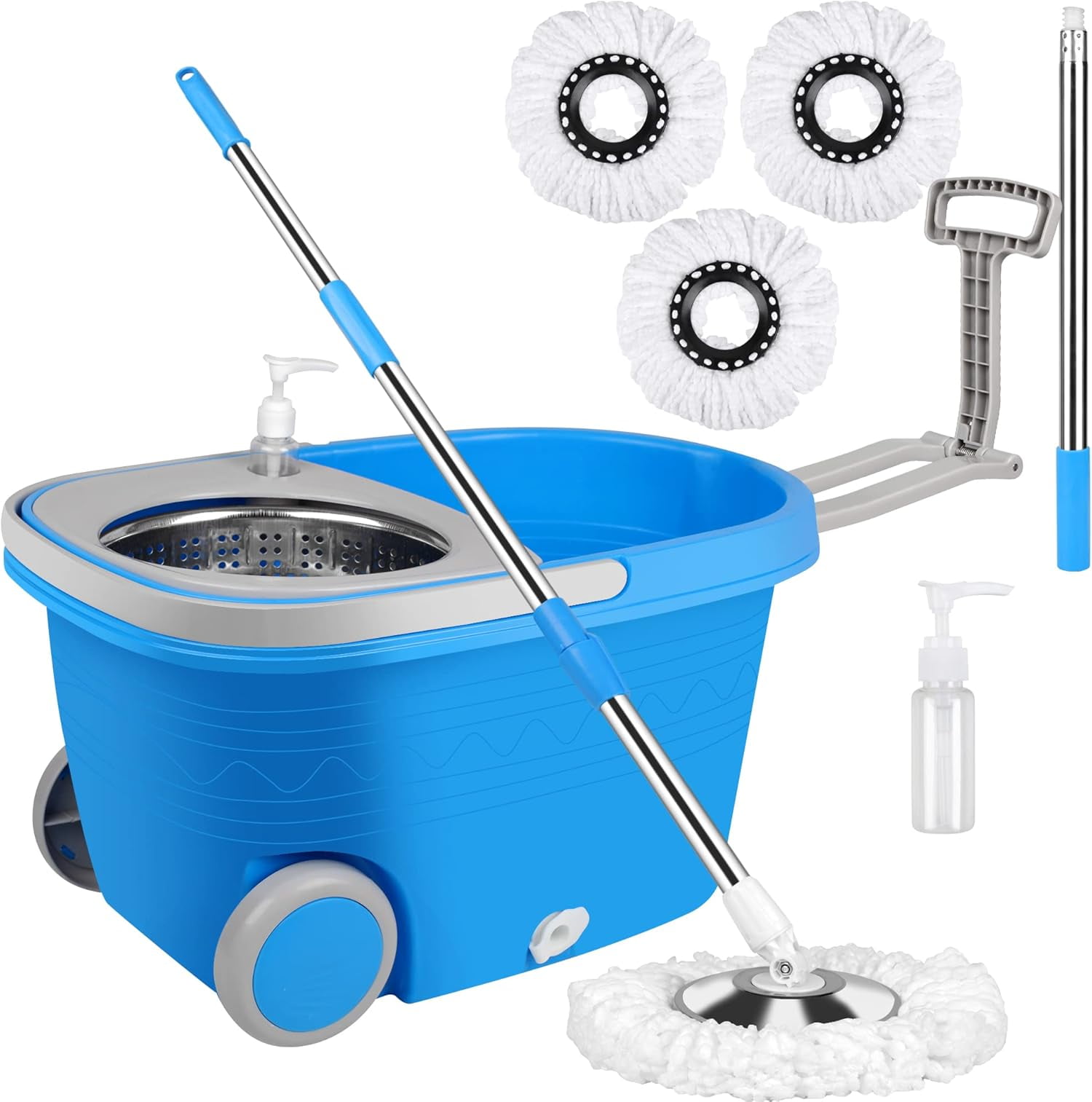 Mop and Bucket with Wringer Set, Mop and Bucket on Wheels Floor ...