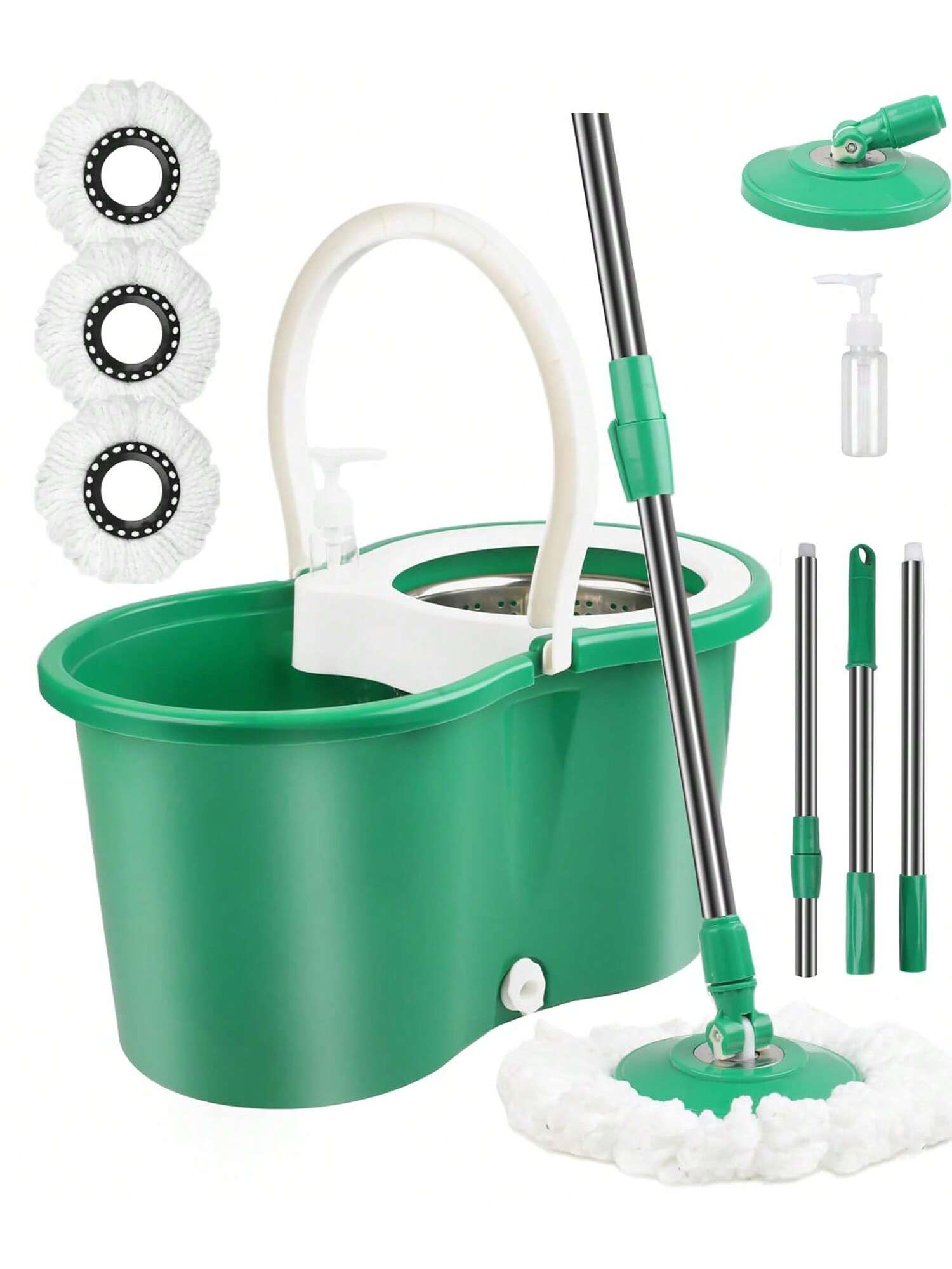 Mop And Bucket With Wringer Set, Operable 360 ° Rotating Mop Bucket Set ...