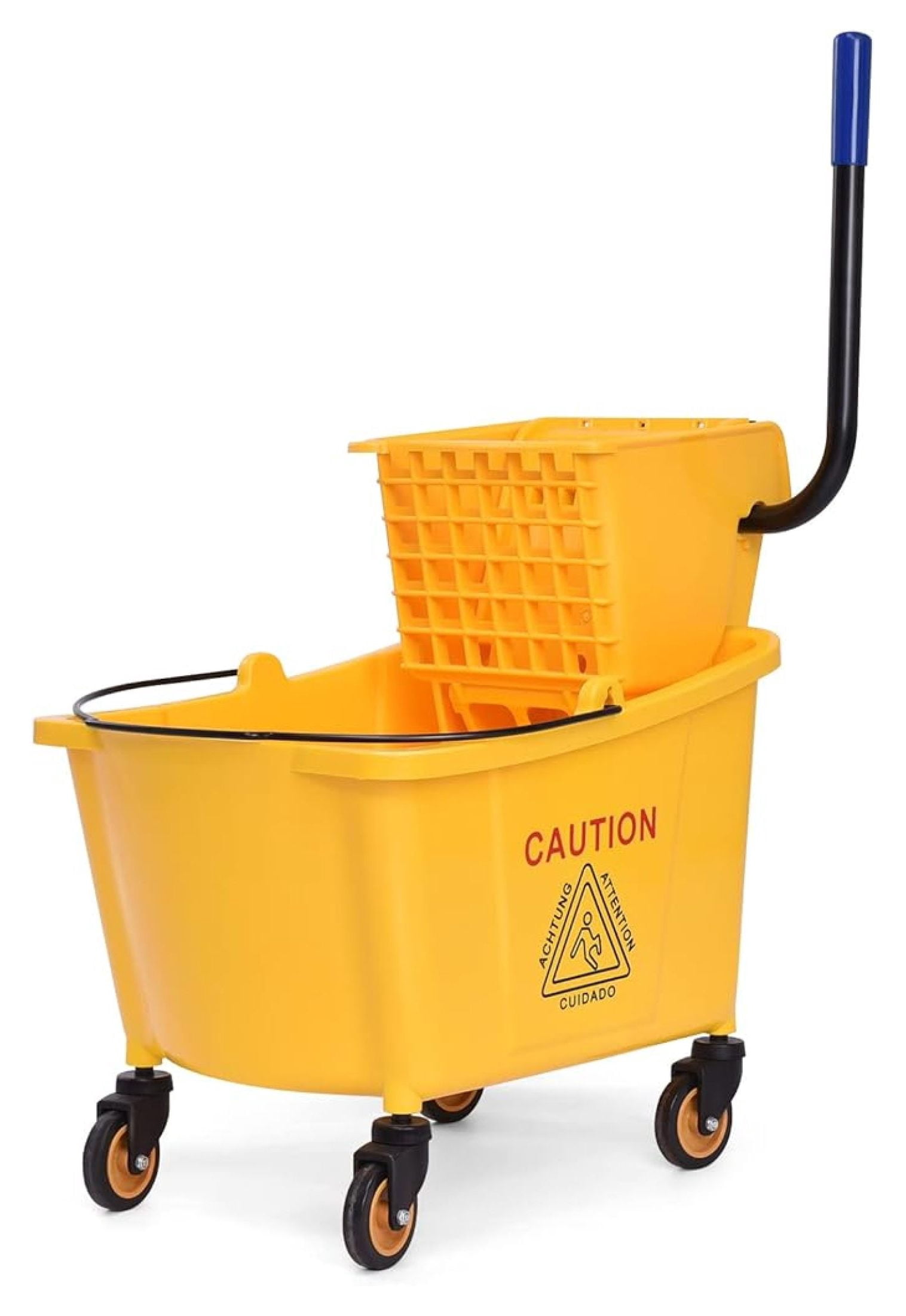 Mop Bucket with Wringer On Wheels, 35 Quart Capacity Portable Wringer ...