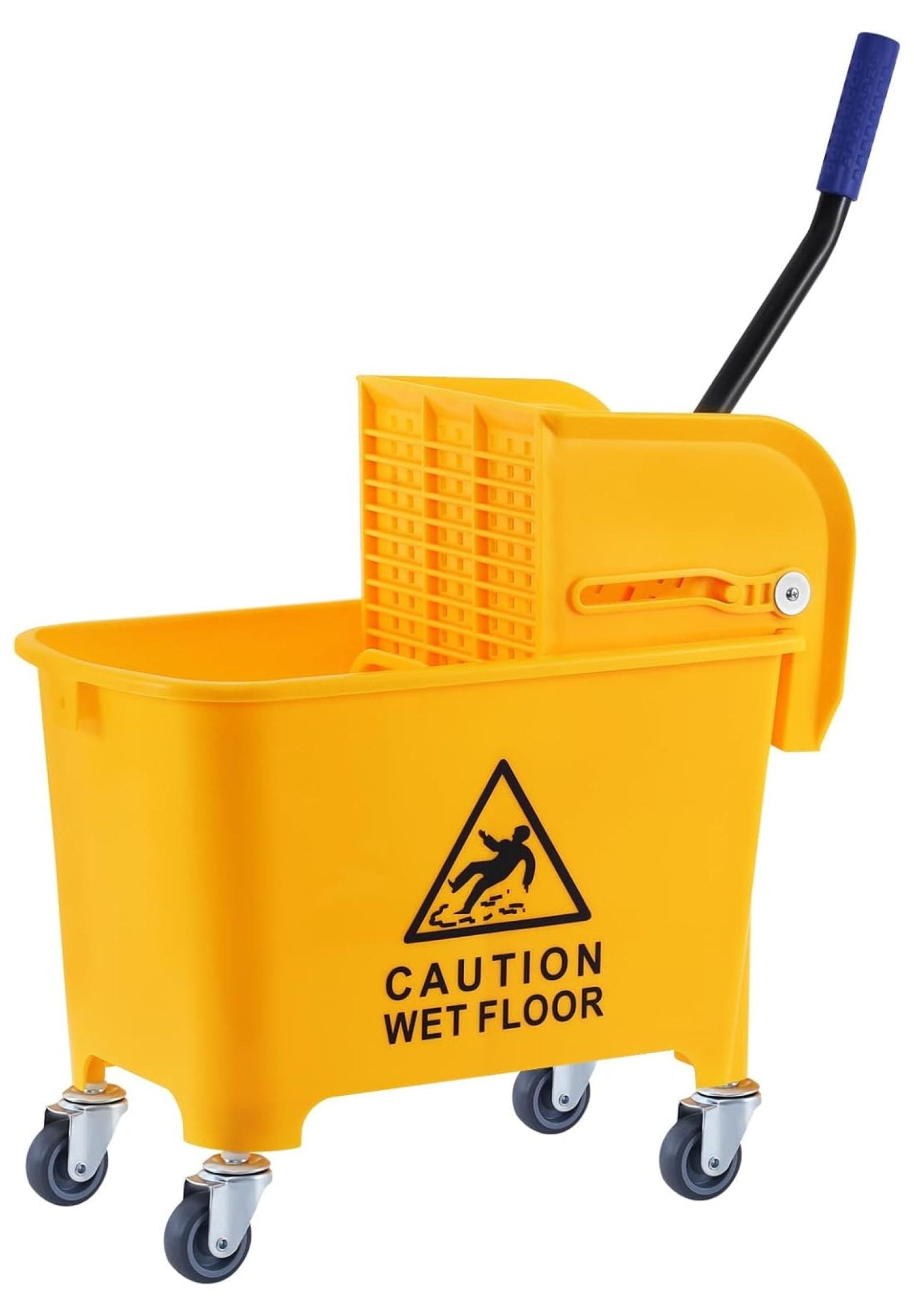 Mop Bucket with Wringer on Wheels, 5 Gallon Plastic Tandem Mopping ...