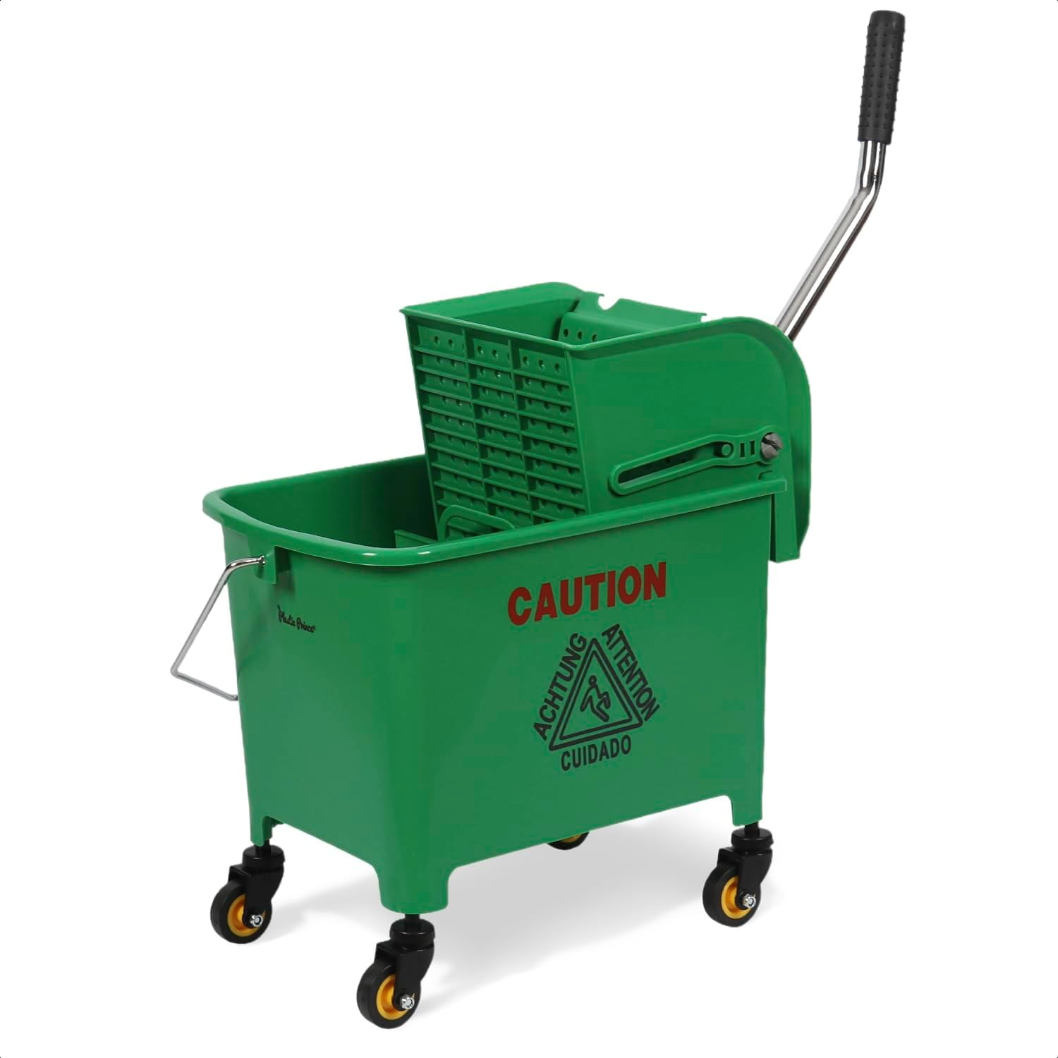Mop Bucket with Wringer on Wheels, Small Dual Chamber Industrial Mop ...