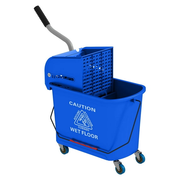 Mop Bucket with Wringer on Wheels for Floor Cleaning, 21 Quart ...