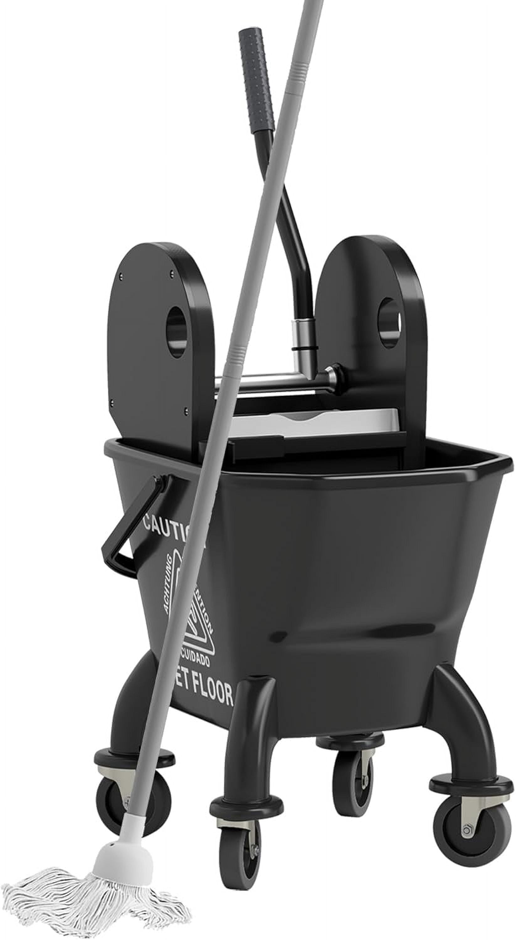 Mop Bucket with Wringer on Wheels for Floor Cleaning, 27.5 Quart Down ...