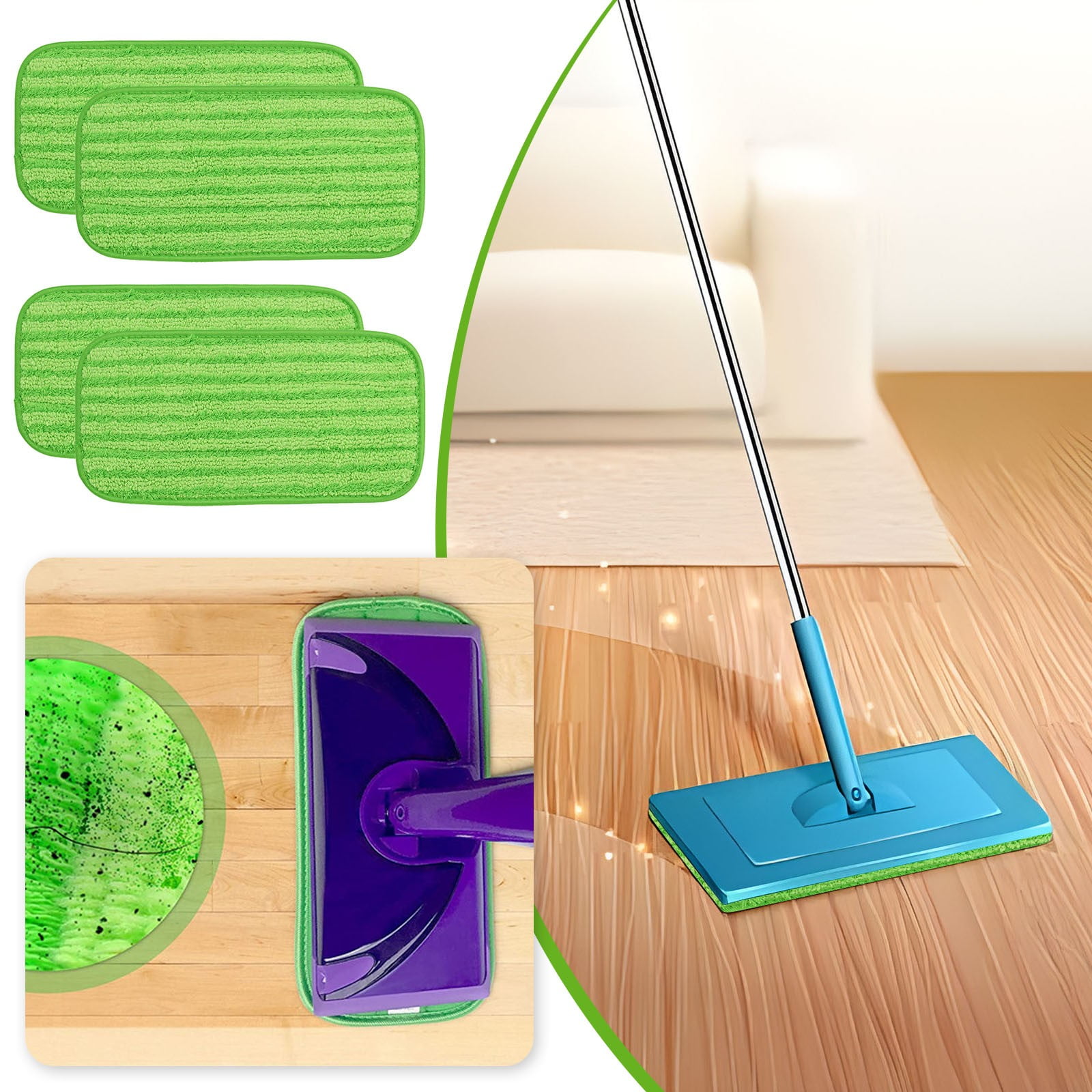 Mop Clothes Replacement Suitable WetJet Reusable Mop Pad Dry And Wet ...