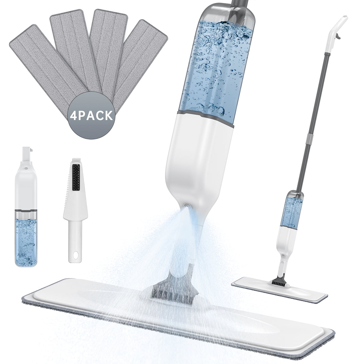 Mop for Floor Cleaning, Spray Mop with 21oz Refillable Bottle and 4pcs ...