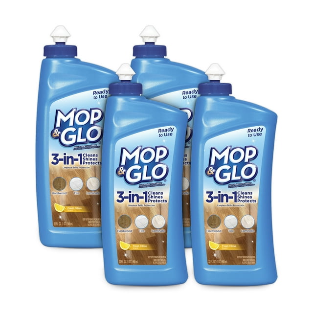 Mop & Glo Citrus Shine Multi-Surface Floor Cleaner, 32 Ounce (Pack of 4 ...
