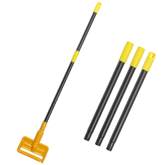 Commercial Mop Handle Heavy Duty, Industrial Stick with Jaw Clamp Wet ...