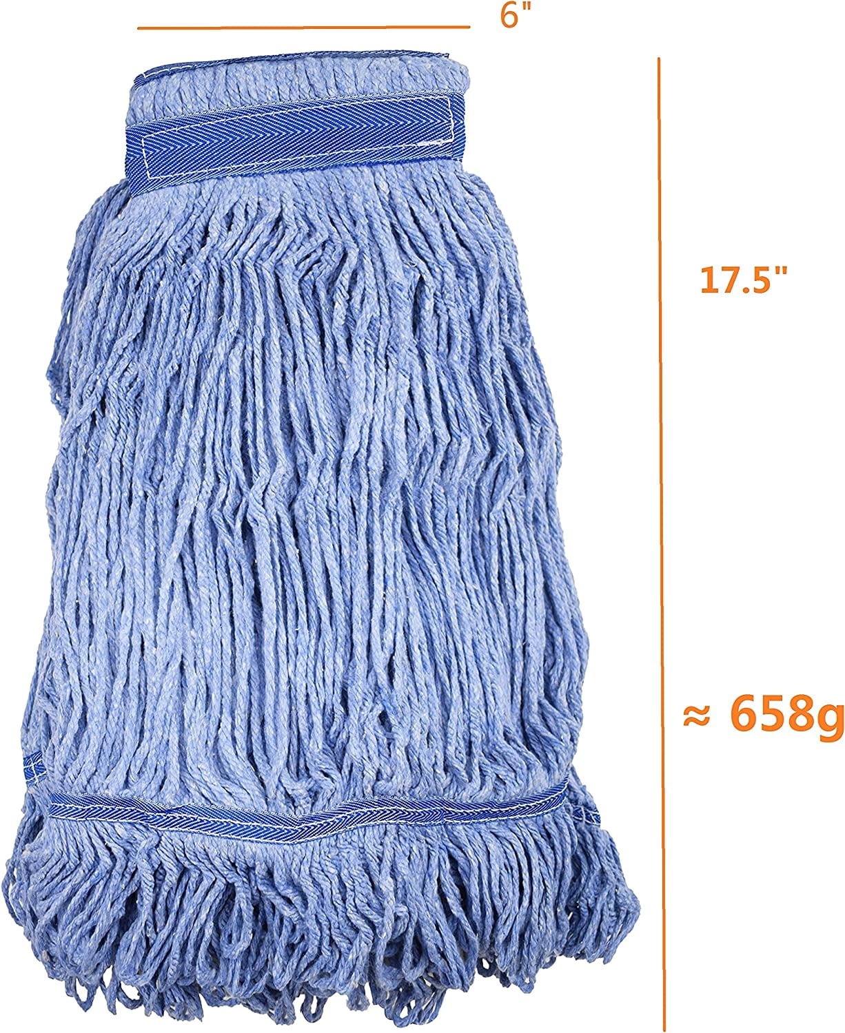Heavy Duty Commercial Mop Head Replacement Blue Wet String for 3 Types ...