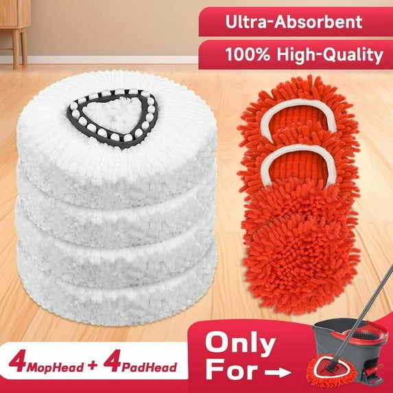 Mop Heads Refills for O-Cedar EasyWring 1 Tank System Microfiber ...