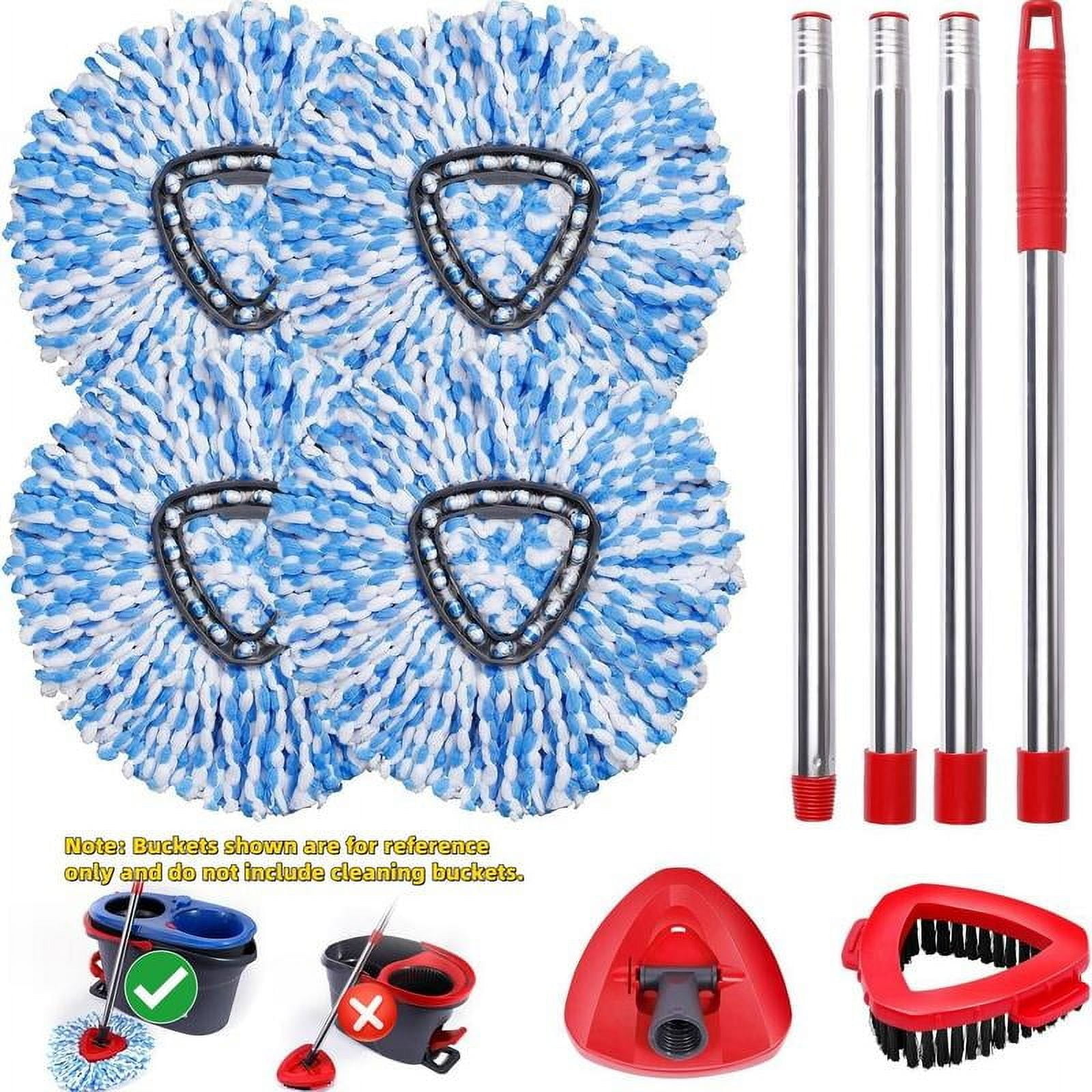 Mop Heads Replacements Combo ,4 Pcs Machine Washable Microfiber Spin ...