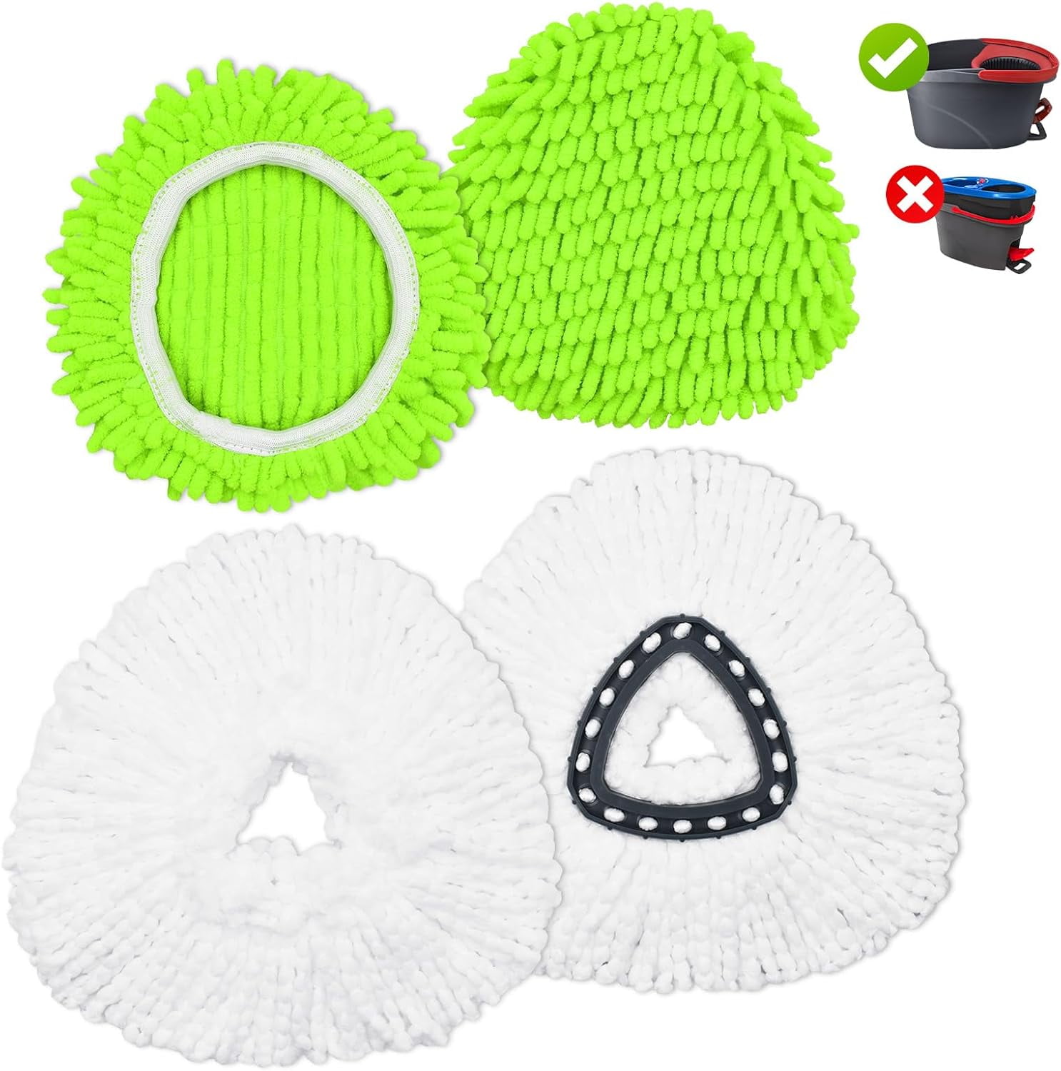 Mop Heads Replacements for Ocedar, Mop Replace Head for O Cedar, 4 Pack ...