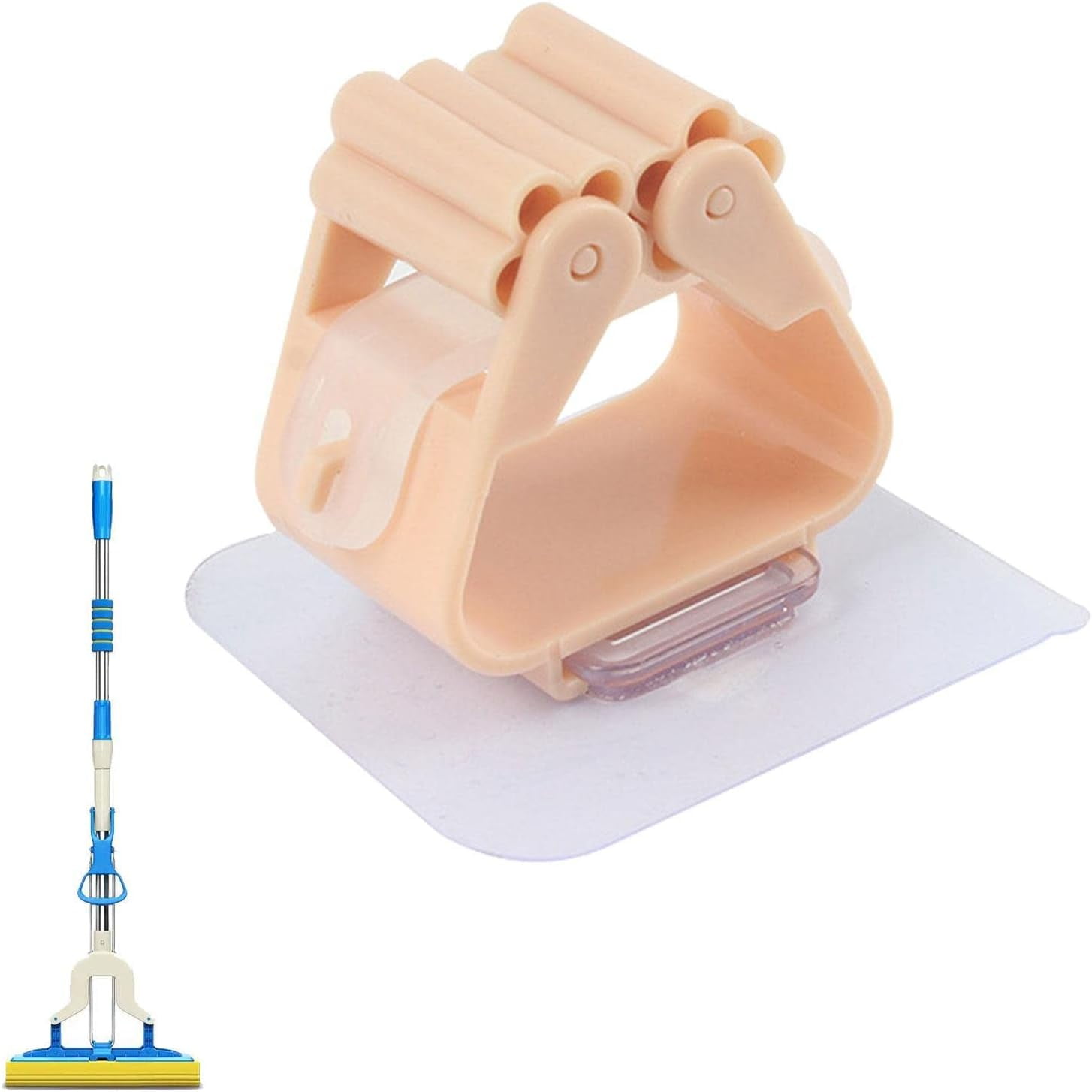 Mop Holder | Broom Hooks Wall Mounted - No Drilling Anti-Slip Broom ...