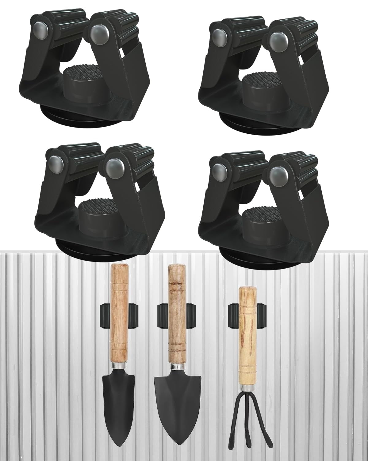 Mop Holder Magnetic, Black Steel Broom Hanger Magnetic Holder for ...