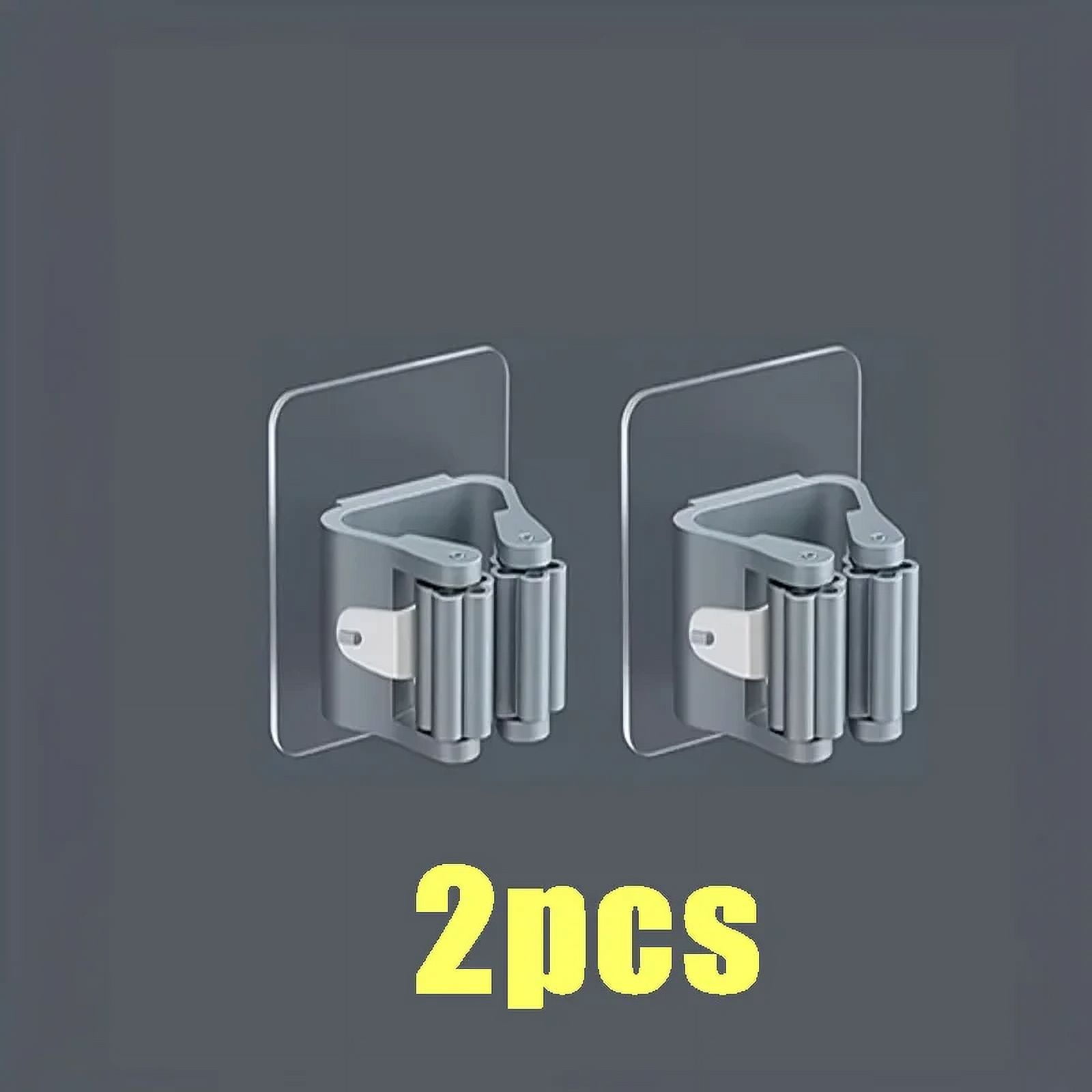 Mop Holder Self-adhesive Broom Stand Wall Mounted Mop Support Sweeping Brush Hook Storage ...