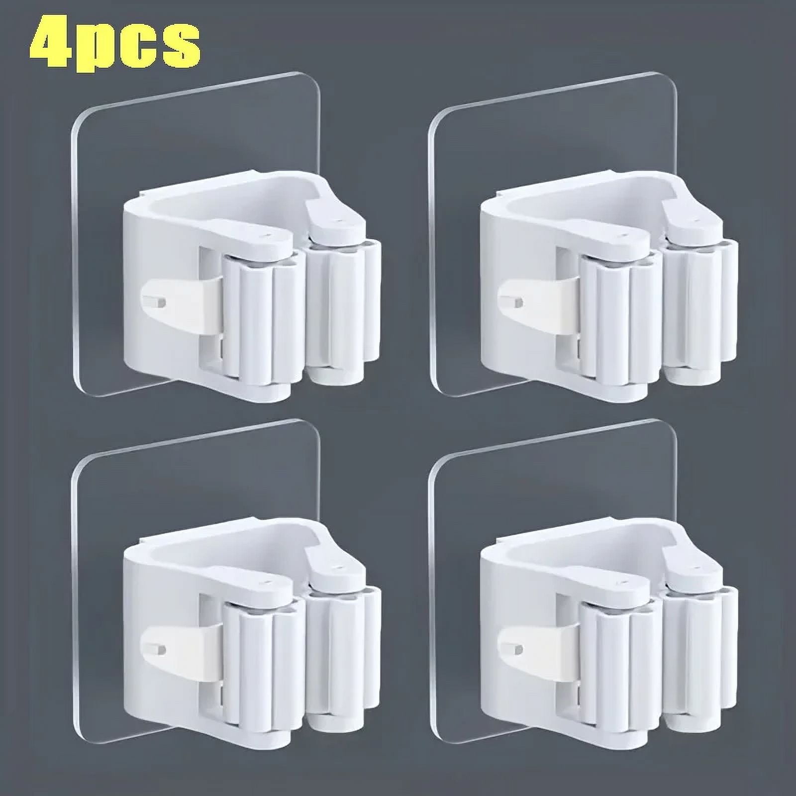 Mop Holder Self-adhesive Broom Stand Wall Mounted Mop Support Sweeping Brush Hook Storage ...