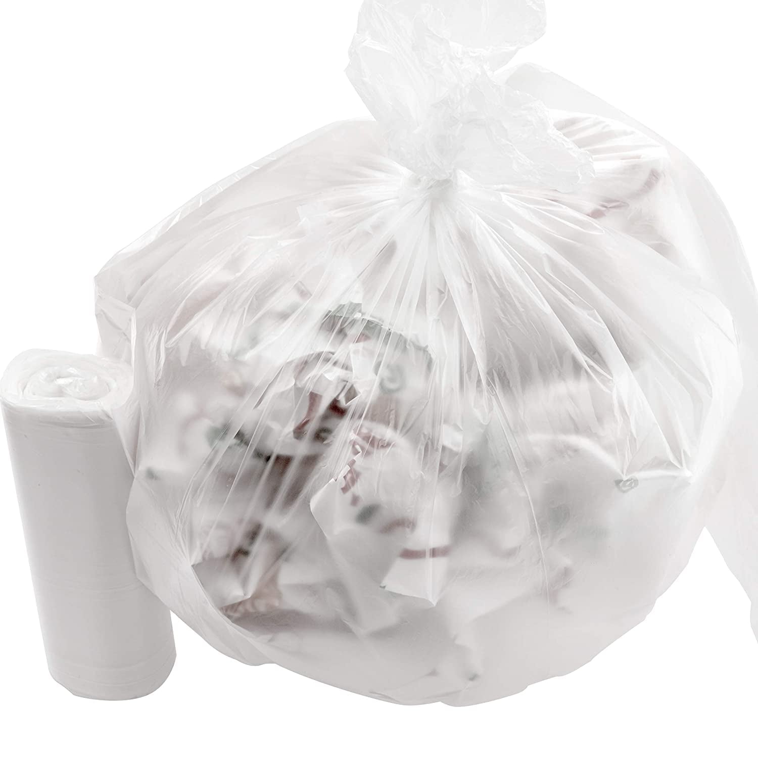Mop Mob 4 Gallon Light Duty Plastic Trash Bags, Clear, 250 Pack ...