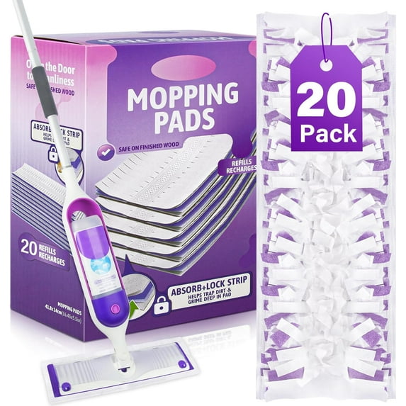 Mop Pads Refills for Power Mop: 20 Pcs Wet Dry Disposable Pad for Multi ...