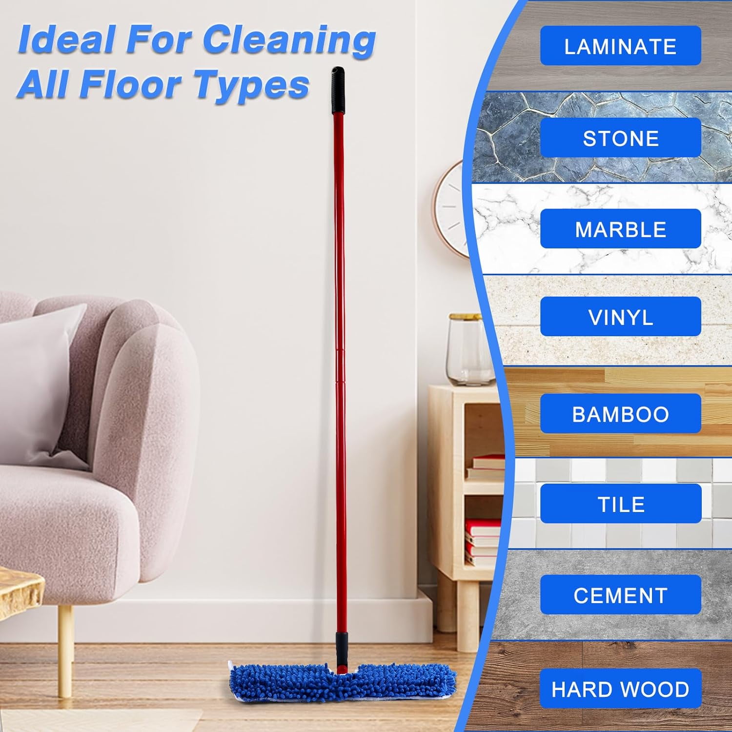 Mop Refill Heads Compatible with Dual-Action Flip Mop, Microfiber for ...