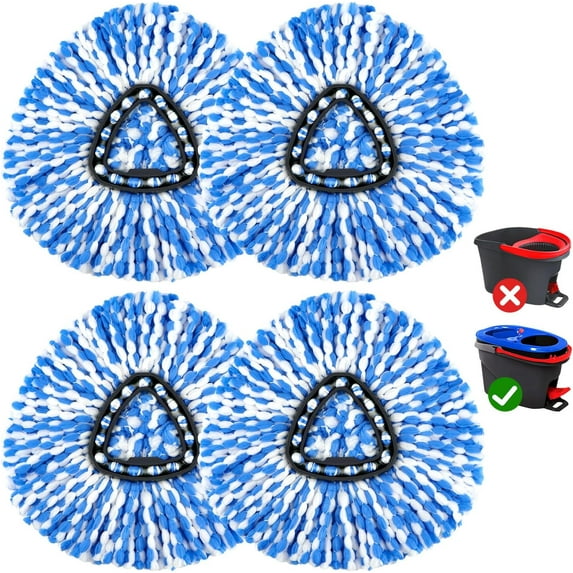 Mop Replace Heads Compatible for O Cedar 4 Pack, Spin Mops Refill Head ...