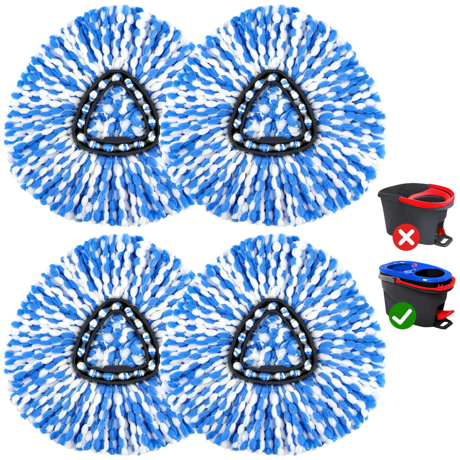 Mop Replace Heads Compatible SBF3 for O Cedar 4 Pack, Spin Mops Refill ...