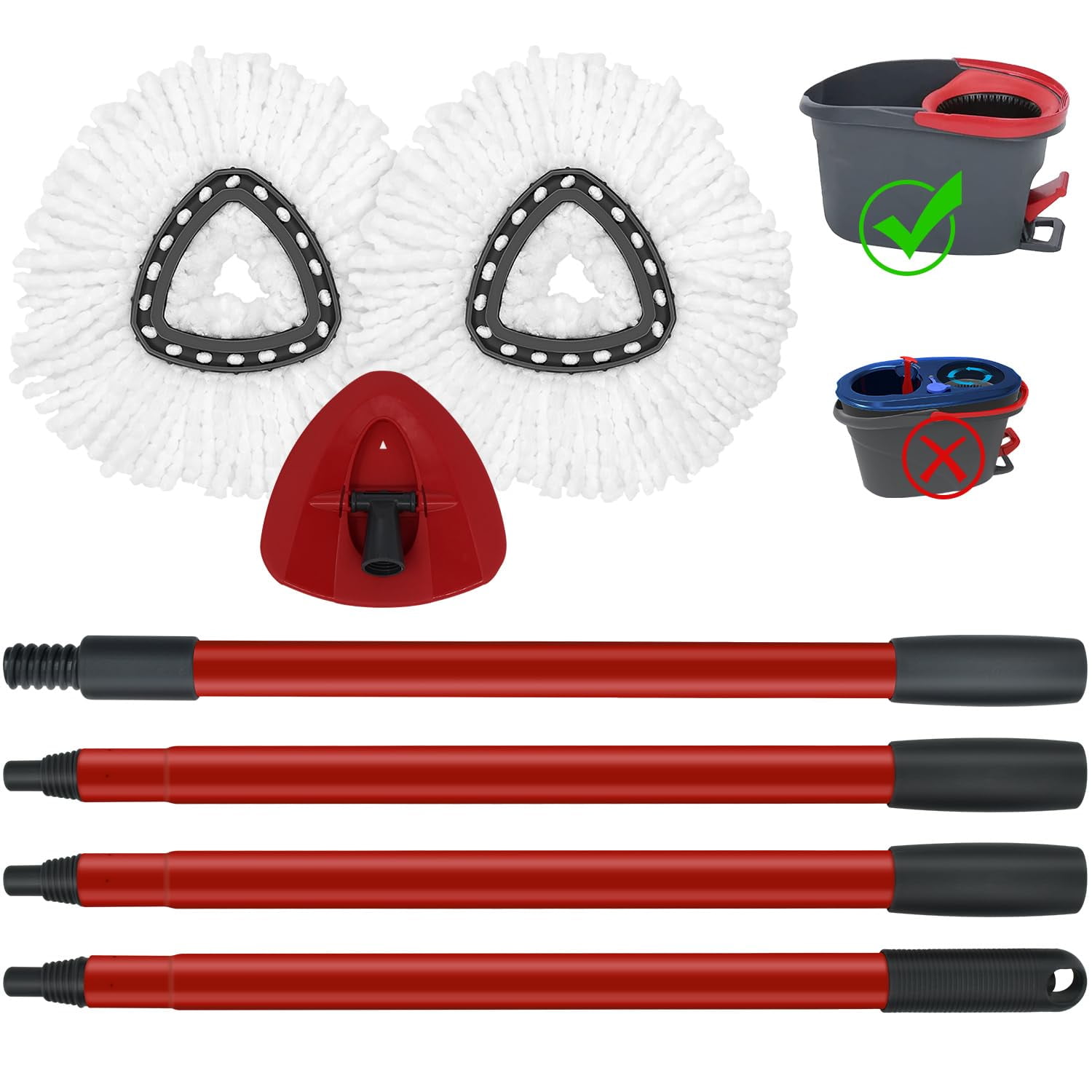 Mop Replace Heads Mop Handle and Mop Base Replacements for O Cedar ...