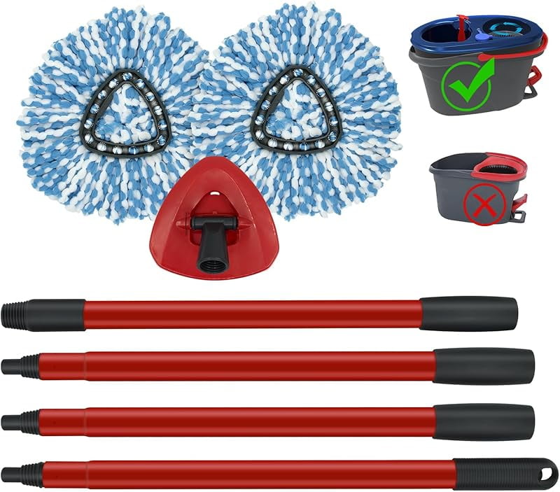 Mop Replace Heads Mop Handle and Mop Base Replacement for O Cedar ...