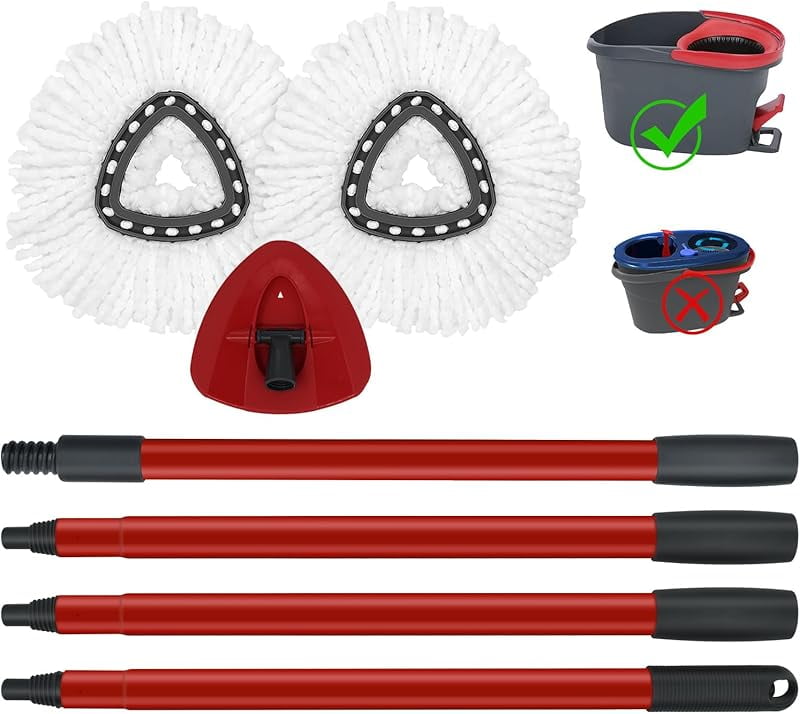 Mop Replace Heads Mop Handle and Mop Base Replacement for O Cedar ...