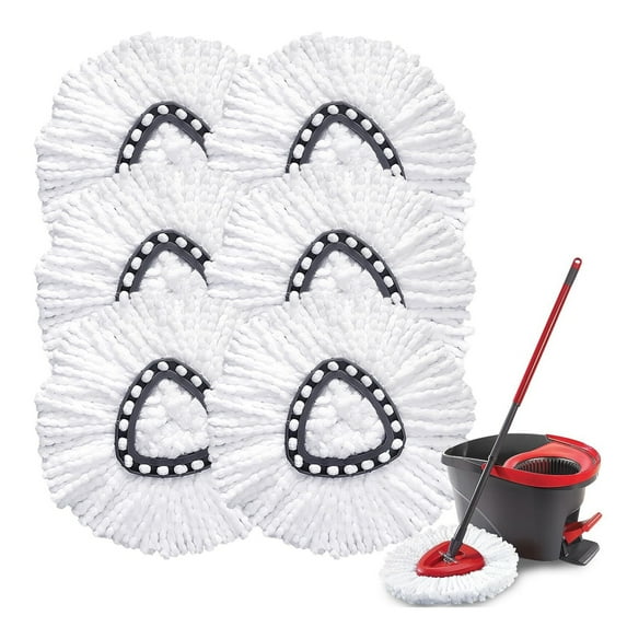 Mop Replacement Heads for O-Cedar, 6 Pack EasyWring Spin Mop ...