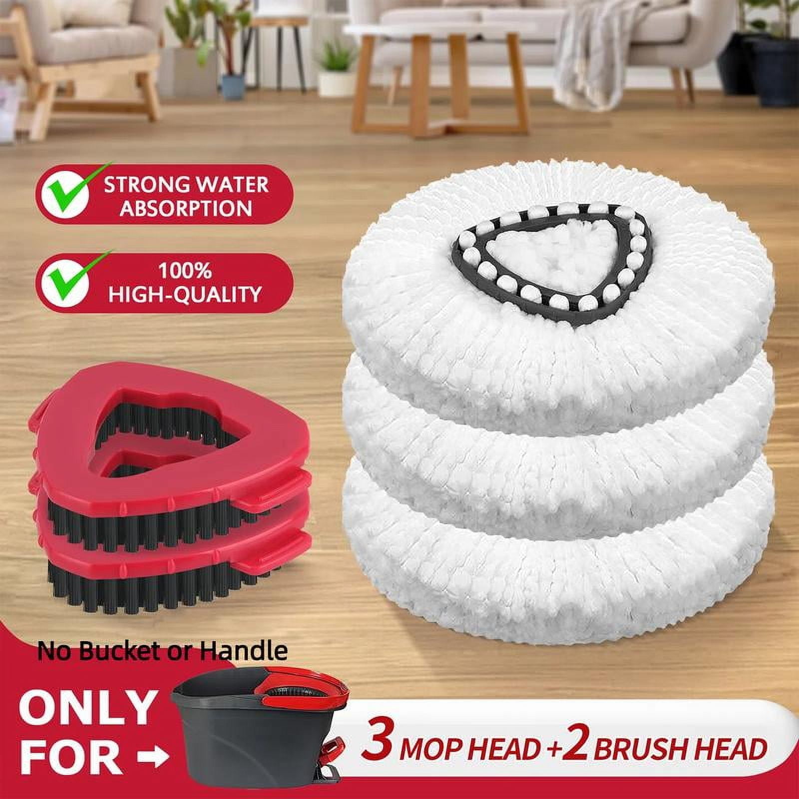 Mop & Scrub Brush Refills For O-Cedar EasyWring 1 Tank System Bucket or ...