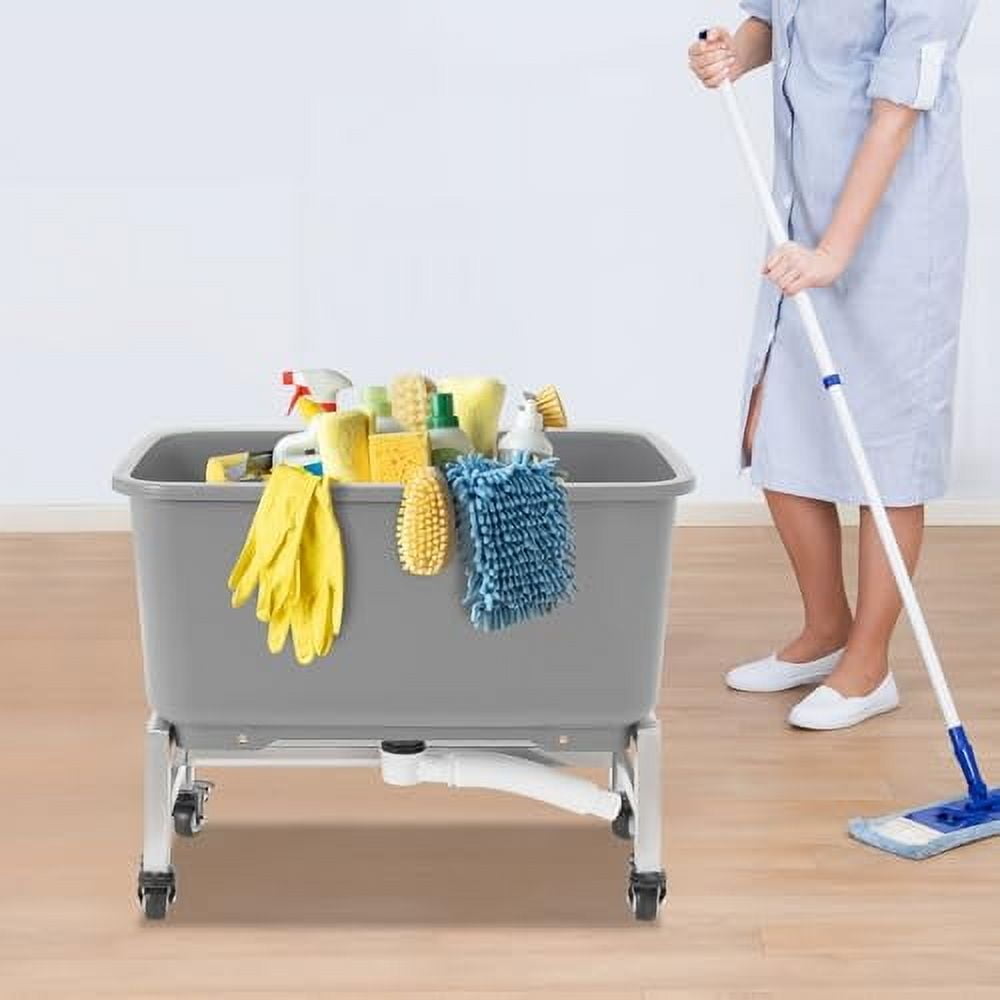 Mop Service Basin Floor Standing Sink, Mop Sink With Wheel And Drain ...