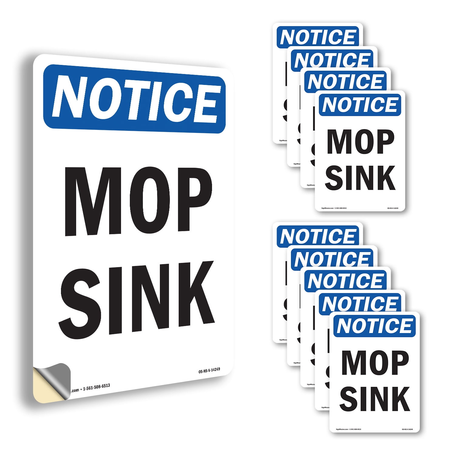 Mop Sink OSHA Notice Vinyl Decal Label 10 Inch x 7 Inch - 10 Pack ...