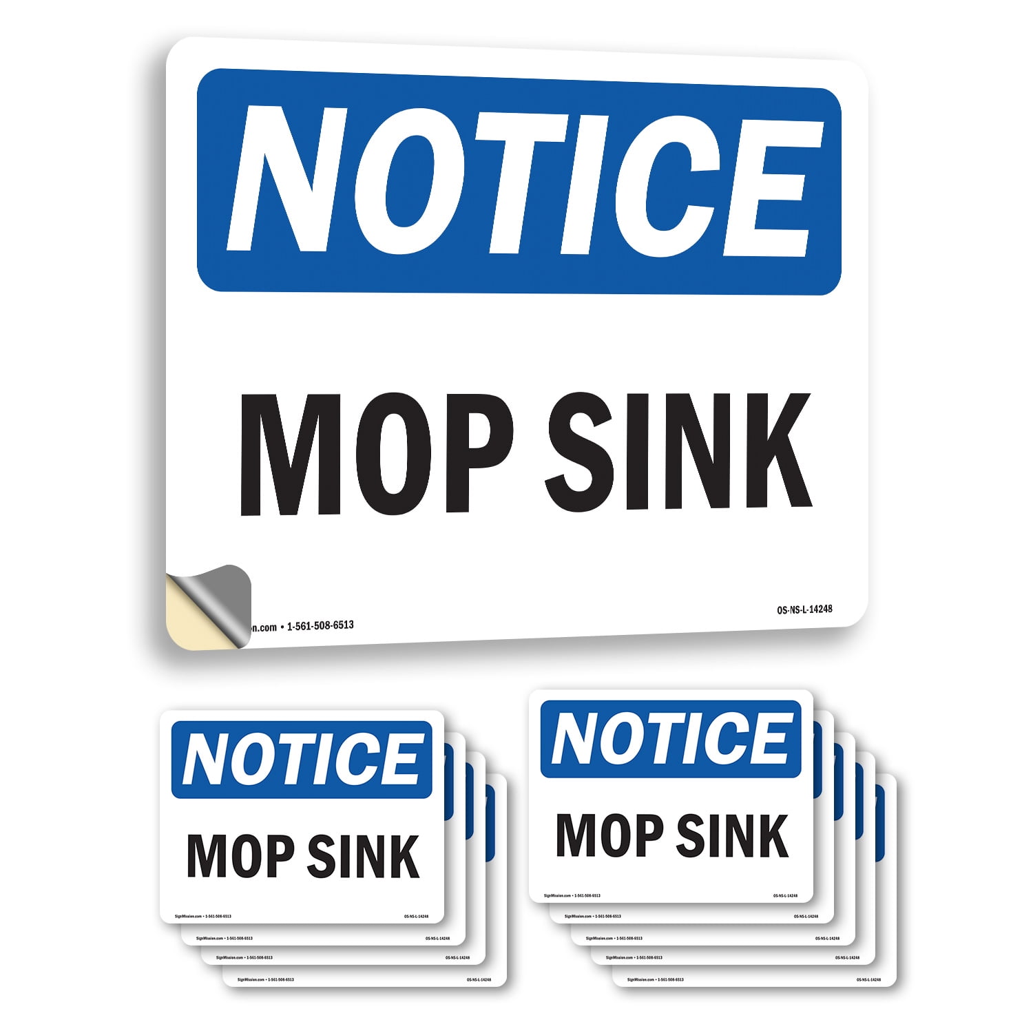 Mop Sink OSHA Notice Vinyl Decal Label 10 Inch x 7 Inch - 10 Pack ...