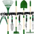 Mop and Broom Holder Wall Mount 4 Racks and 5 Hooks Broom Organizer ...