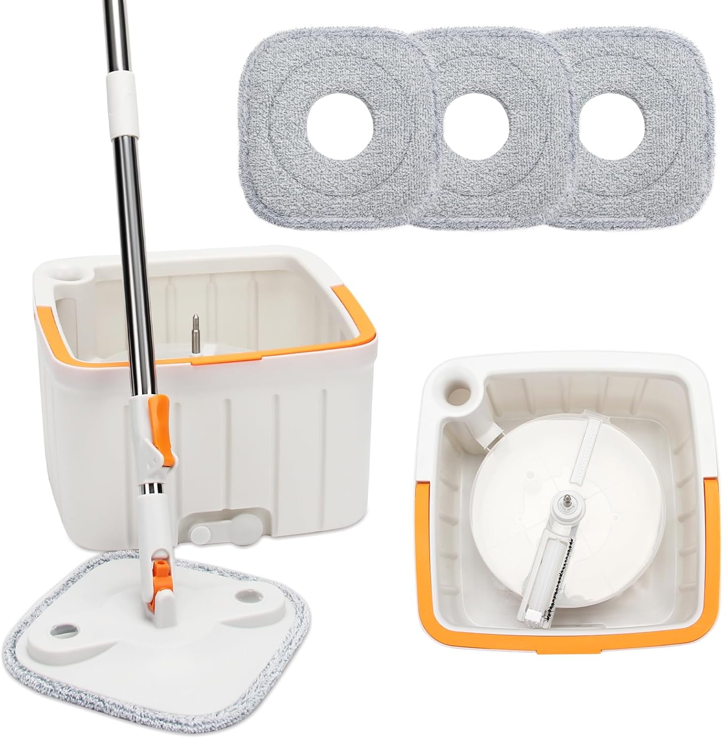 Mop and Bucket Set, Easy-to-use Spin Mop with Separate Dirty Water ...