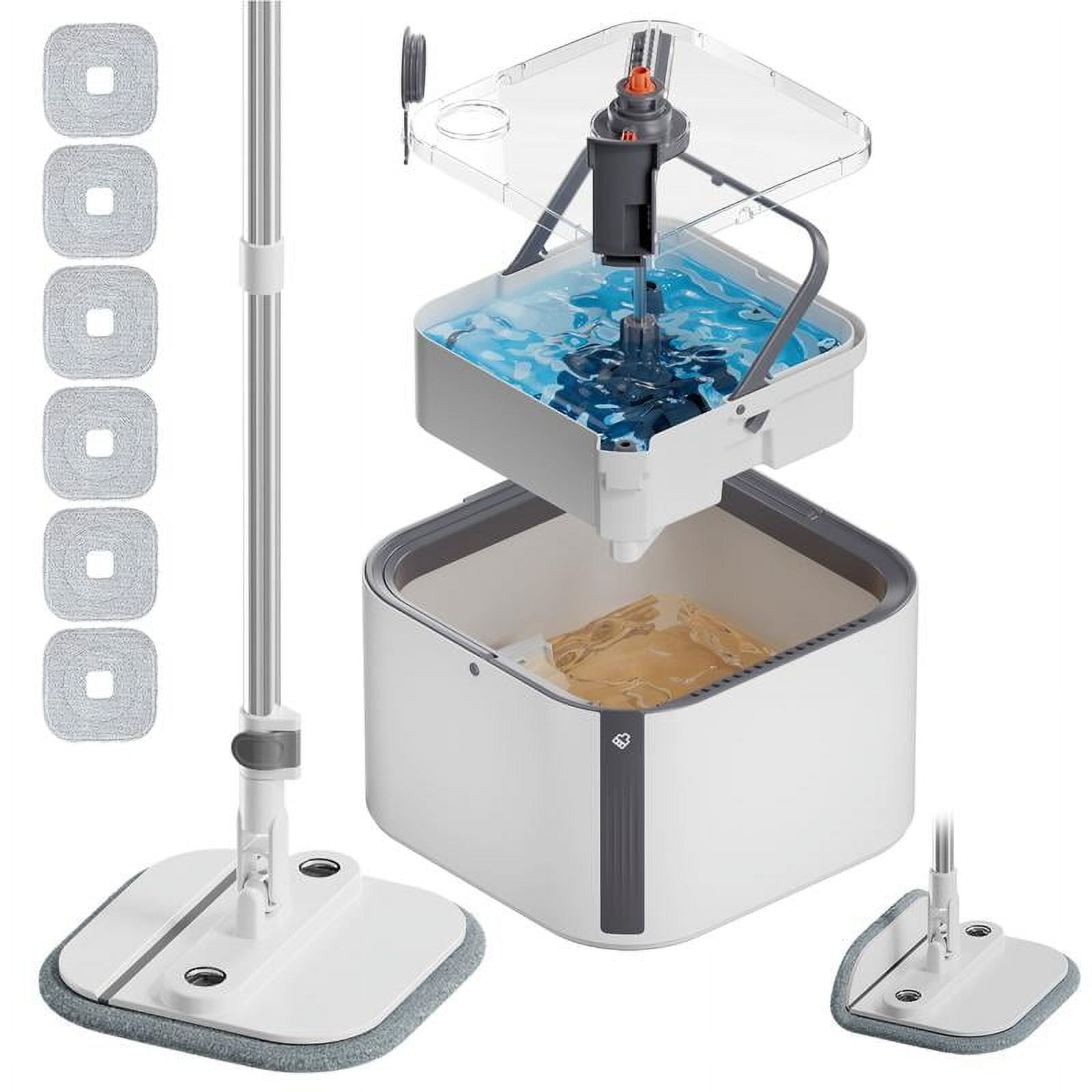 Mop and Bucket Set, Easy-to-use Spin Mop with Separate Dirty Water ...