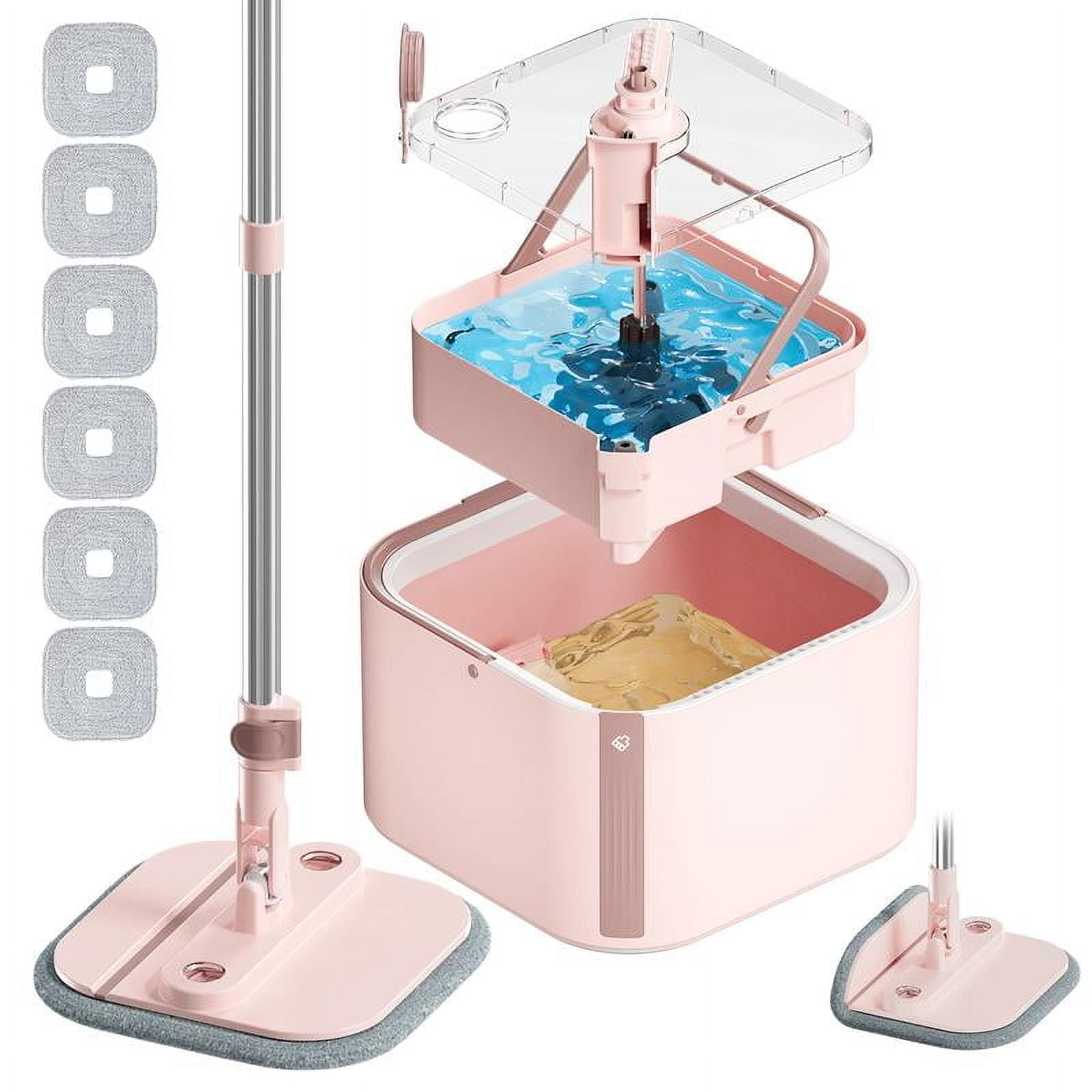 Mop and Bucket Set, Easy-to-use Spin Mop with Separate Dirty Water ...