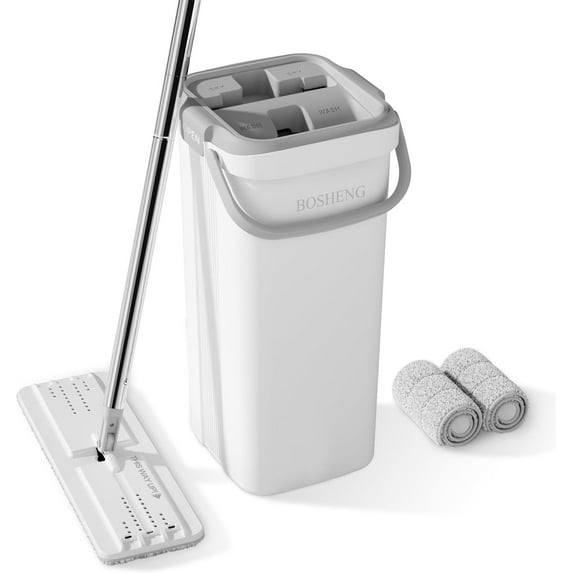 Mop and Bucket Set, Flat Mops for Floor Cleaning, Wall Mop with 60 ...