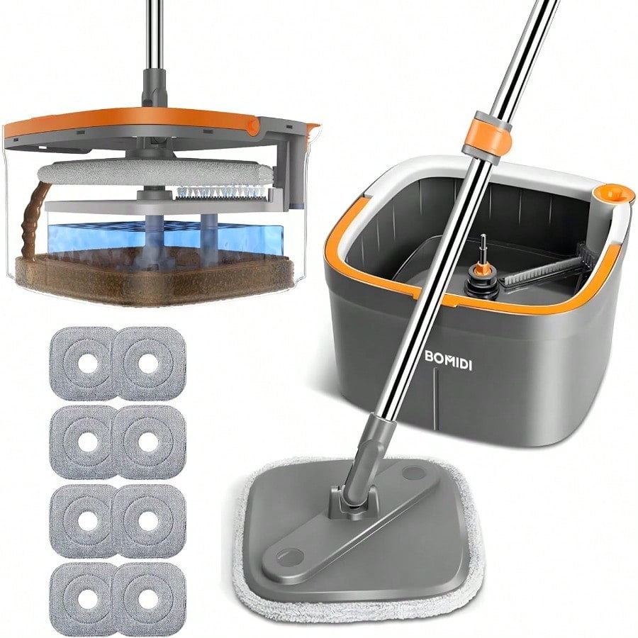 Mop and Bucket Set Spin Mop with Separate Dirty Water System ...