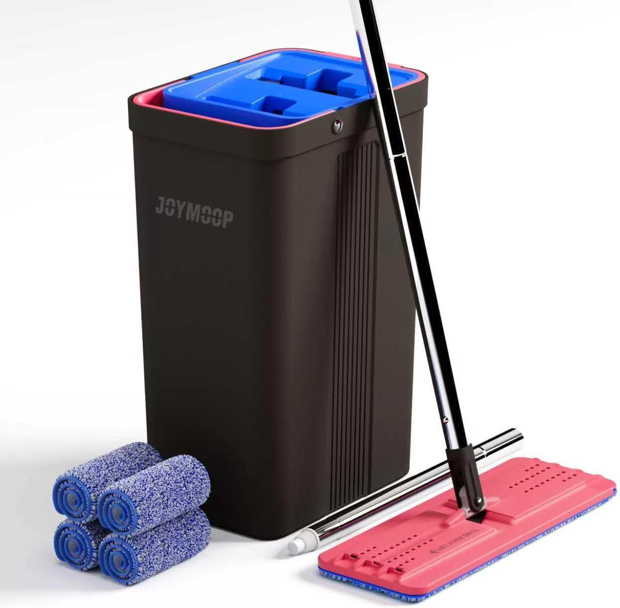 Mop and Bucket with Wringer Set, Hands Free Flat Floor Bucket, 4 ...